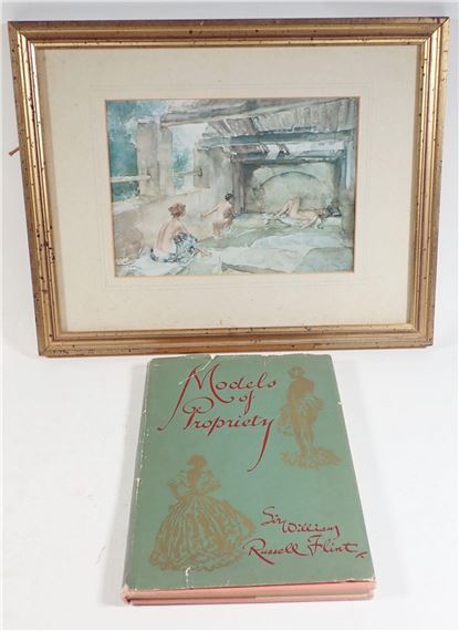 William Russell Flint | A Russell Flint of ladies bathing and a book ...