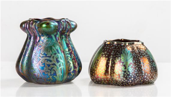 Weller Sicard | Two Weller Sicard Art Pottery Vases (Early 20th Century ...