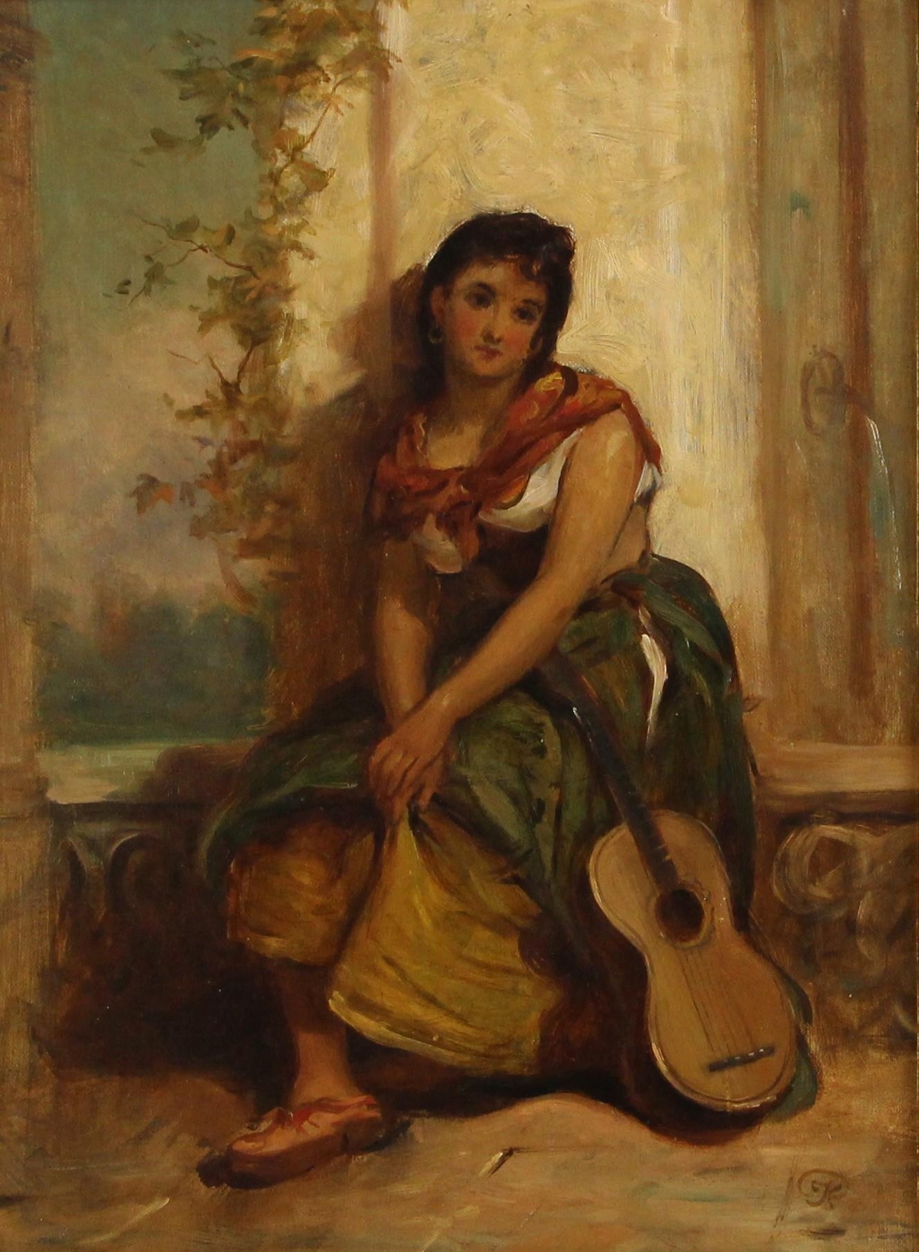 Thomas Kent Pelham | A seated Spanish lady with a guitar, | MutualArt