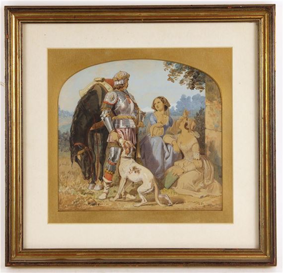 Edward Henry Corbould | A knight with hound and maidens, | Compare ...