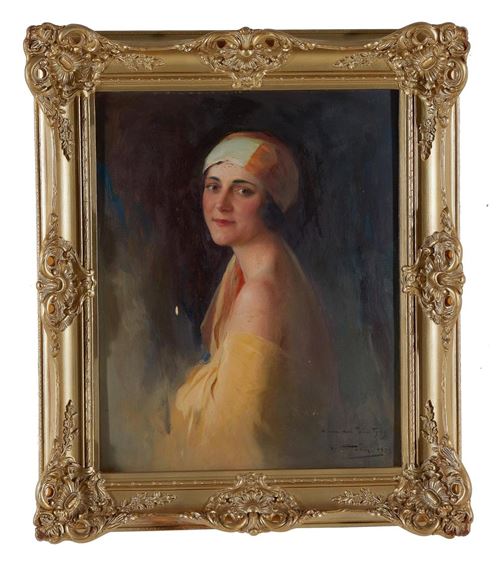 Alfred Georges Hoen | PORTRAIT OF A YOUNG BEAUTY (1929) | MutualArt