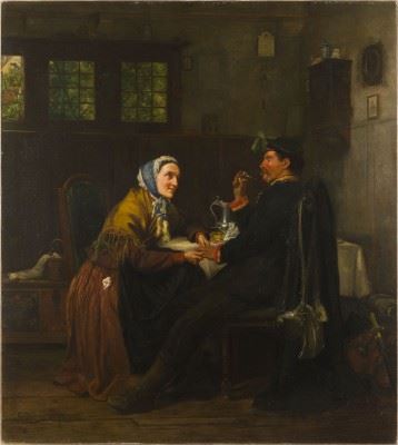Carl Wilhelm Hübner | HEIMKEHR DES SOLDATEN. 1873 (1873) | MutualArt