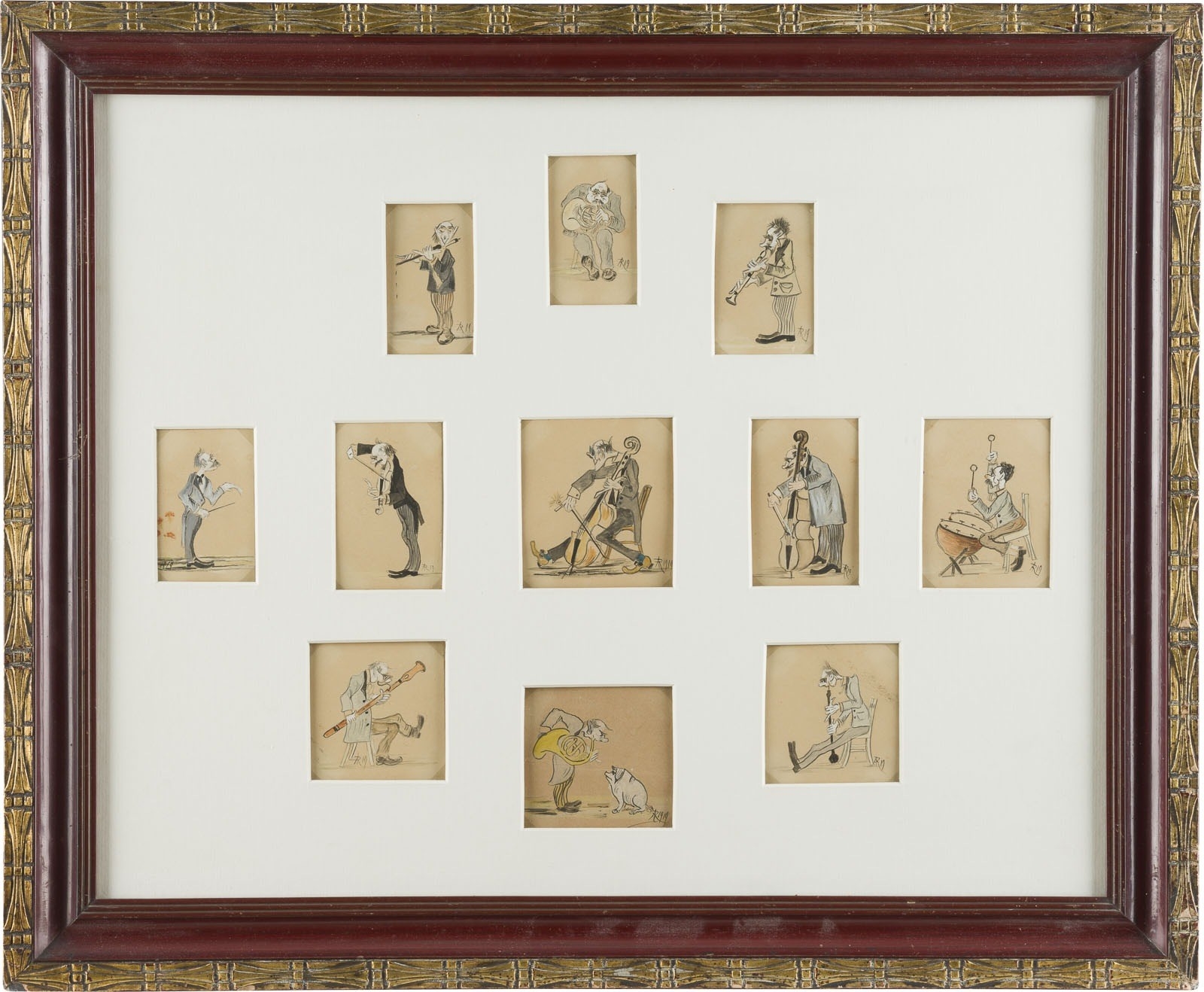 Arthur Rackham | ELF KARIKATURDARSTELLUNGEN VON ORCHESTERMUSIKERN UND ...