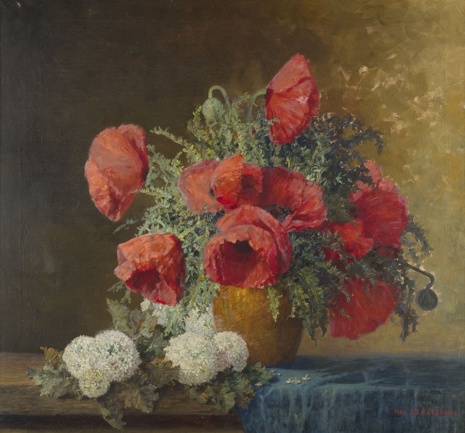 Max Theodor Streckenbach | STILLEBEN MIT ROTEM MOHN (1865) | MutualArt