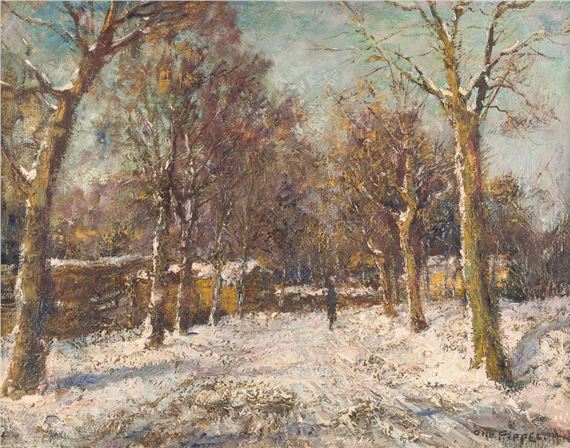 Otto Eduard Pippel | WINTERSTRASSE IN PLANEGG (1878) | MutualArt