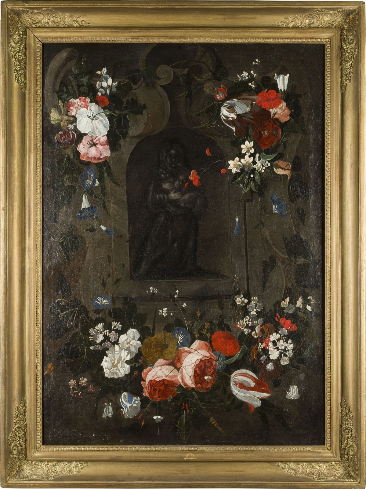 Daniel Seghers | BLUMENGIRLANDE MIT DER JUNGFRAU UND DEM KINDE IN EINER ...