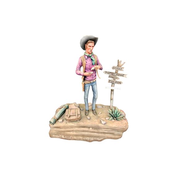 Dee Flagg | a cowboy rolling his own smoke | MutualArt