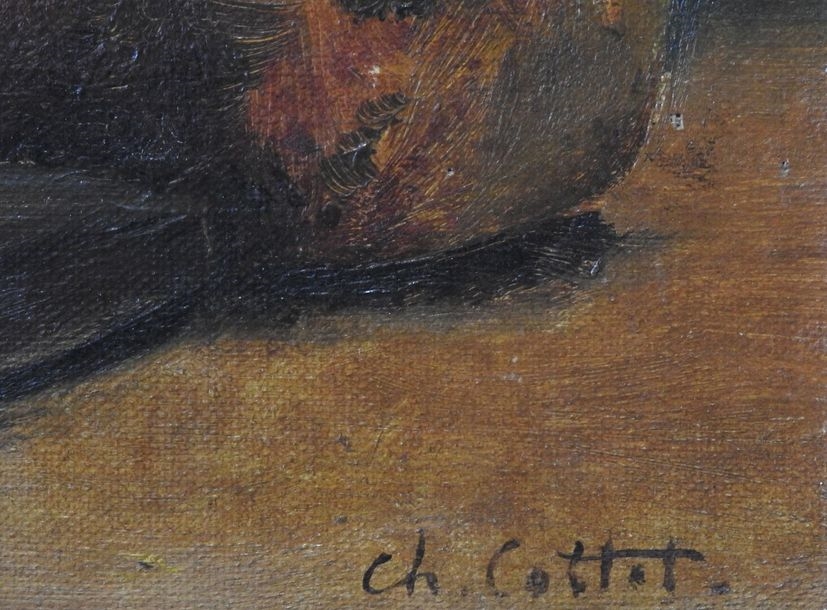 Charles Cottet | Still life with missal and fruit | MutualArt