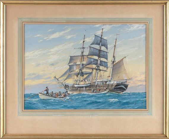 Charles Rosner | Whaleboats leaving a whaleship (1964) | MutualArt