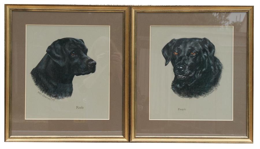 Mary Browning | Mary Browning, four portrait studies of dogs, signed ...