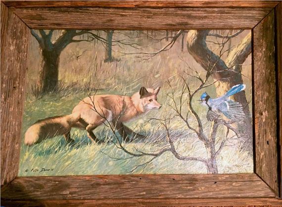 Peter Darro | FOX AND BLUE JAY (1971) | MutualArt