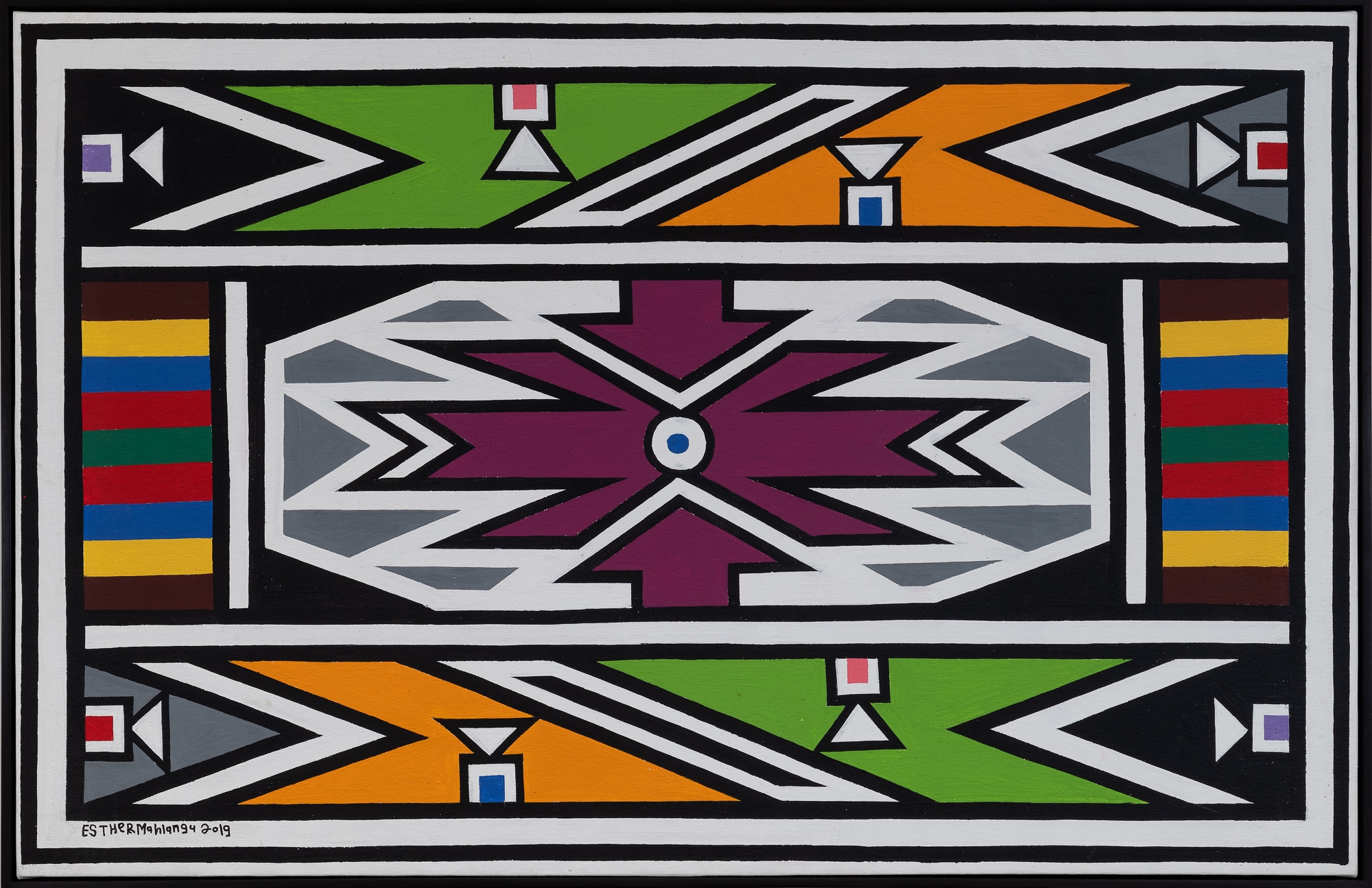 Esther Mahlangu | Ndebele pattern I (2019) | MutualArt
