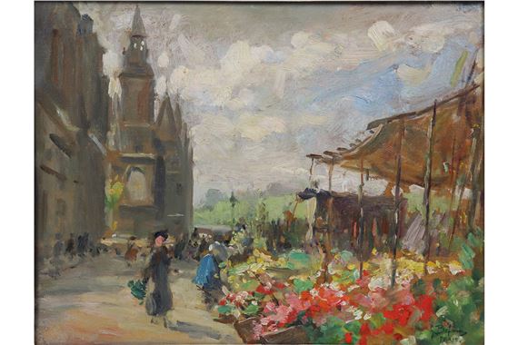 Gennaro Befani | Gennaro BEFANI (1866-1937) Le Marché aux fleurs, Paris ...