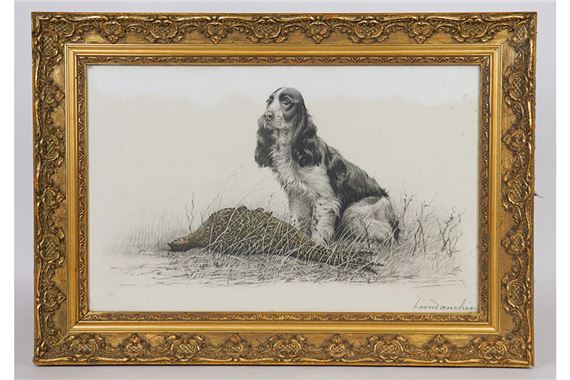 Leon Danchin | Léon DANCHIN (1887-1938) Cocker avec un faisan à ses ...