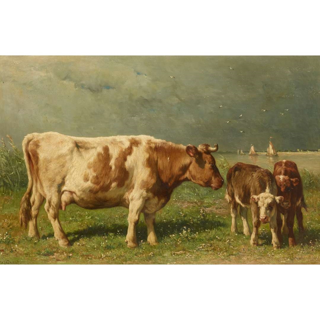 Johannes Hubertus Leonardus De Haas | Cows in a meadow (1839 - 1921 ...