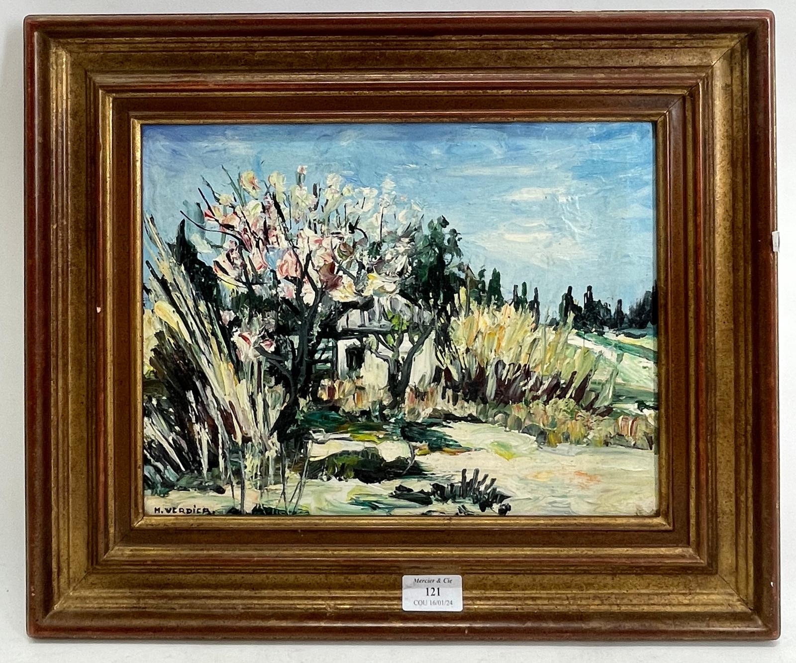 Maurice Verdier | Roseaux et arbre en fleurs | MutualArt