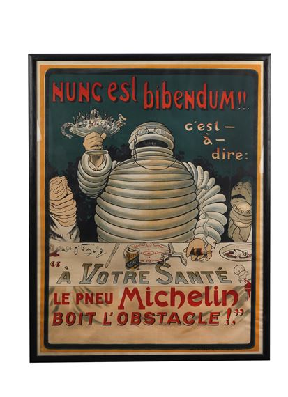 Marius Rossillon | A rare 1898 'Nunc est Bibendum' Michelin poster ...