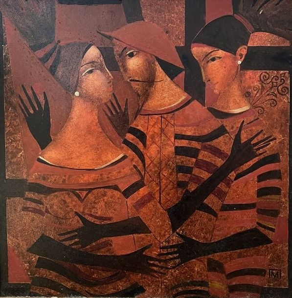 Peter Mitchev | Red composition with figures | MutualArt