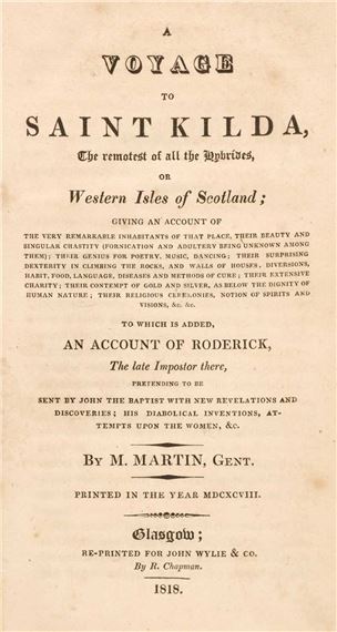 Roderick | A Voyage to Saint Kilda (1818) | MutualArt
