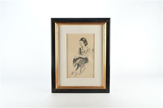 Jules Pascin | Femme aux collier de perles assise | MutualArt