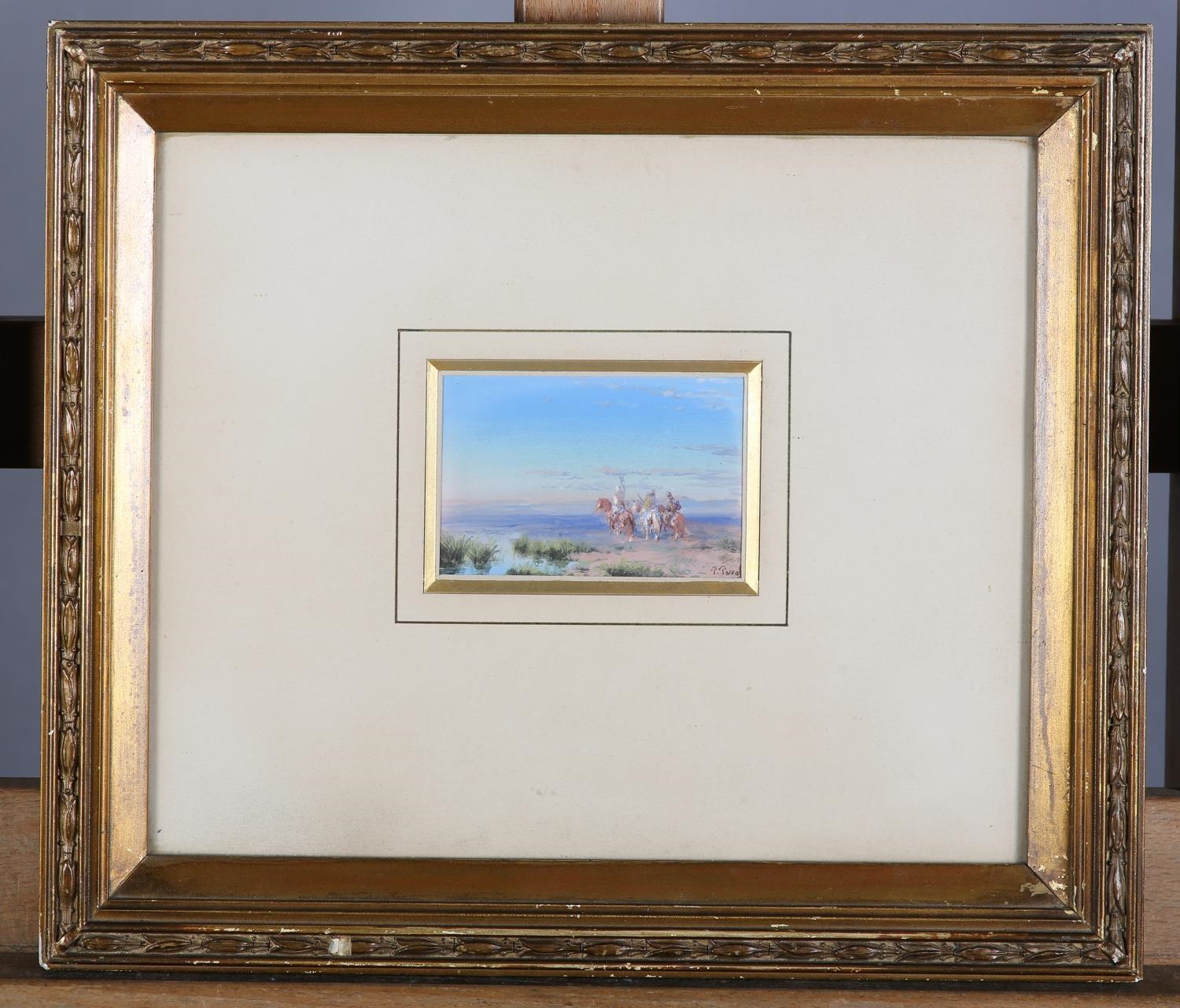 Paul B. Pascal | Travellers on horseback by an oasis | MutualArt