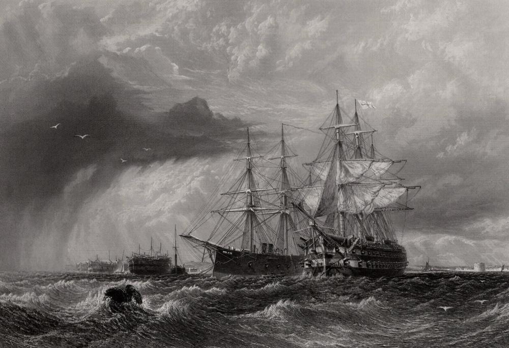 Henry Dawson | Henry Dawson 1900s Engraving Man-of-War Ship Signed ...