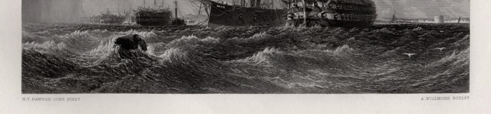 Henry Dawson | Henry Dawson 1900s Engraving Man-of-War Ship Signed ...