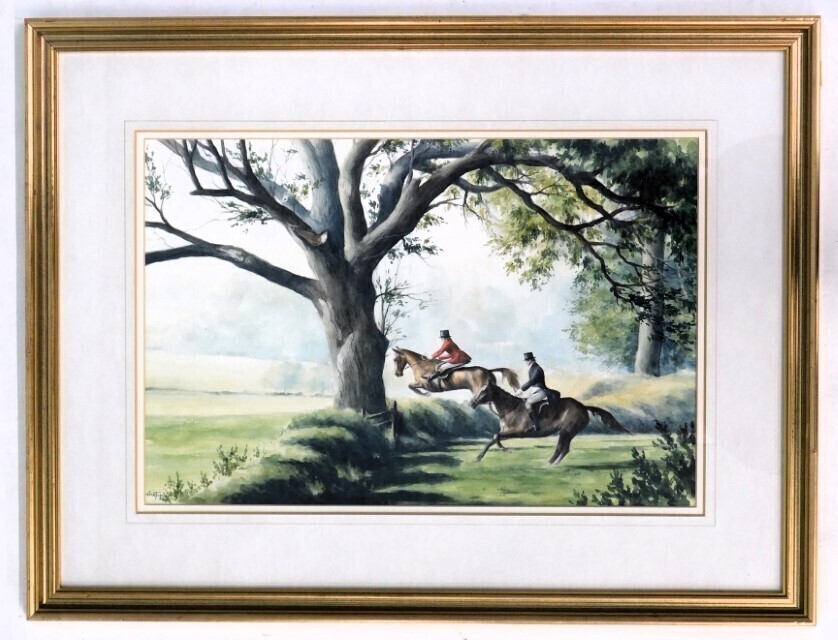 Nick Turley | The Hunt over the hedge | MutualArt