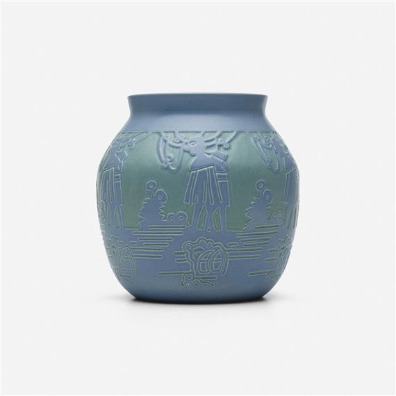 Elizabeth Overbeck | Vase with stylized figures on a stroll (Circa 1925 ...