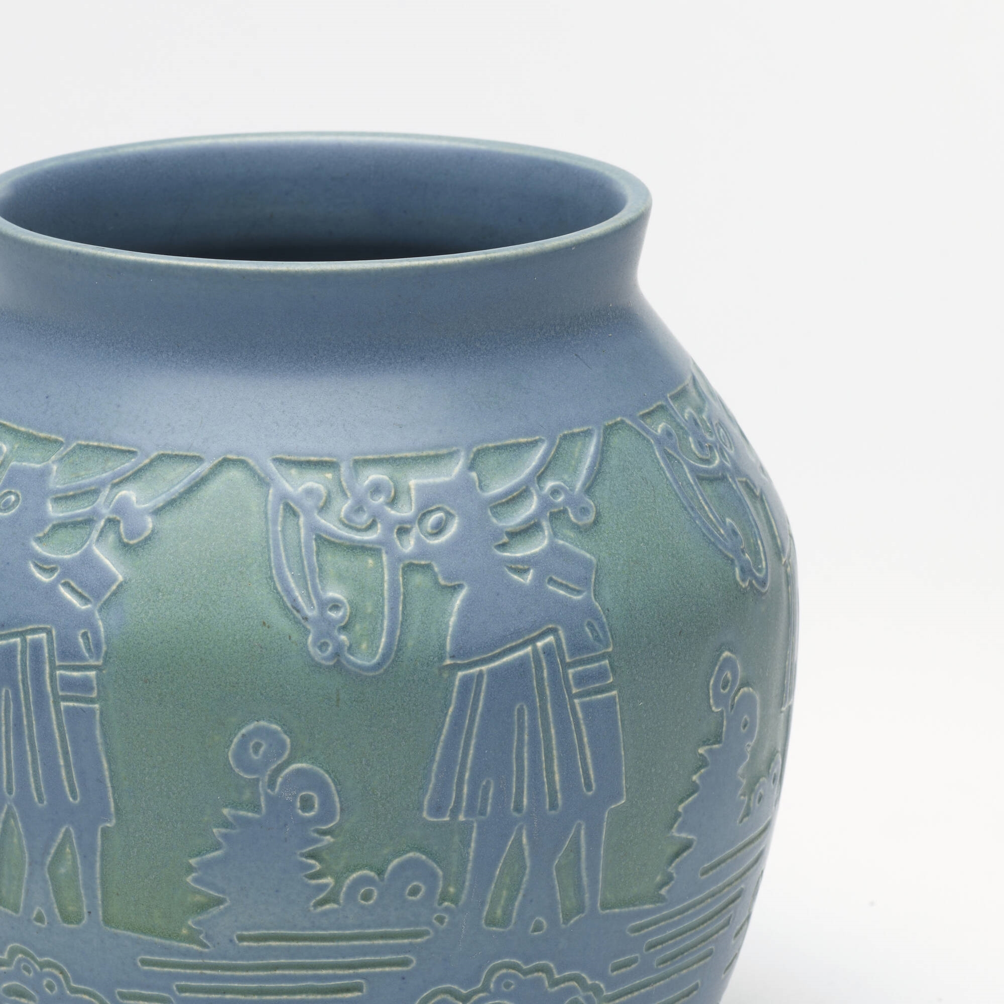 Elizabeth Overbeck | Vase with stylized figures on a stroll (Circa 1925 ...