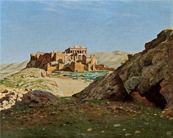 Josef Theodor Hansen | View towards Acropolis, Athens (1893) | MutualArt