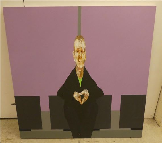 Phillip Byrne | Philip Byrne - a seated gentleman oil on canvas bears a ...