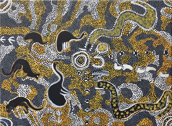 Mary McLean Pantjiti | Three Emus come to Water and Marlu | MutualArt