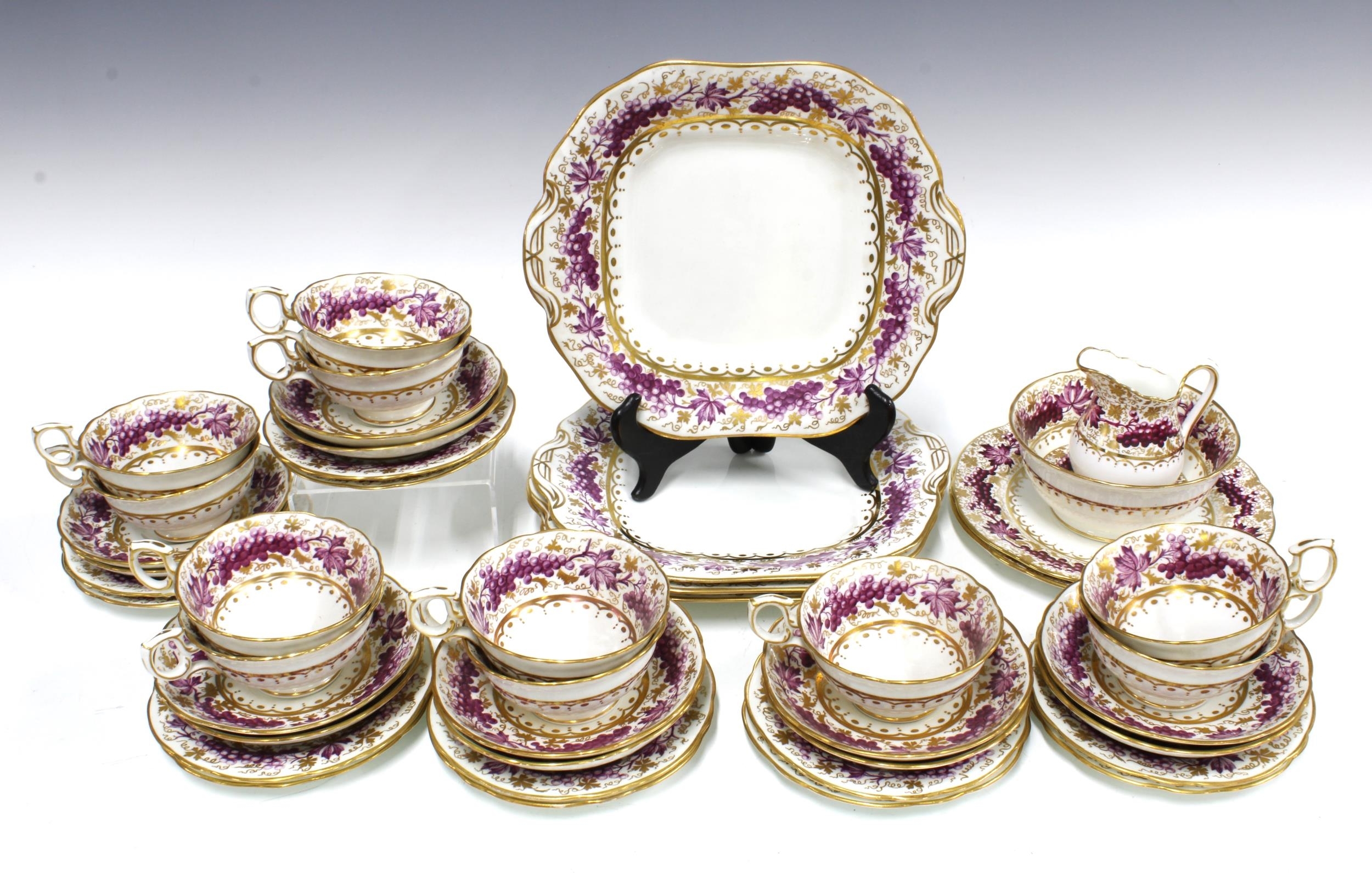 Thomas Goode | 19th century teaset decorated with borders of trailing ...