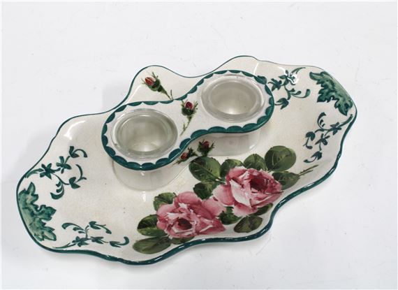 Thomas Goode | Wemyss pottery desk inkstand with cabbage roses pattern ...