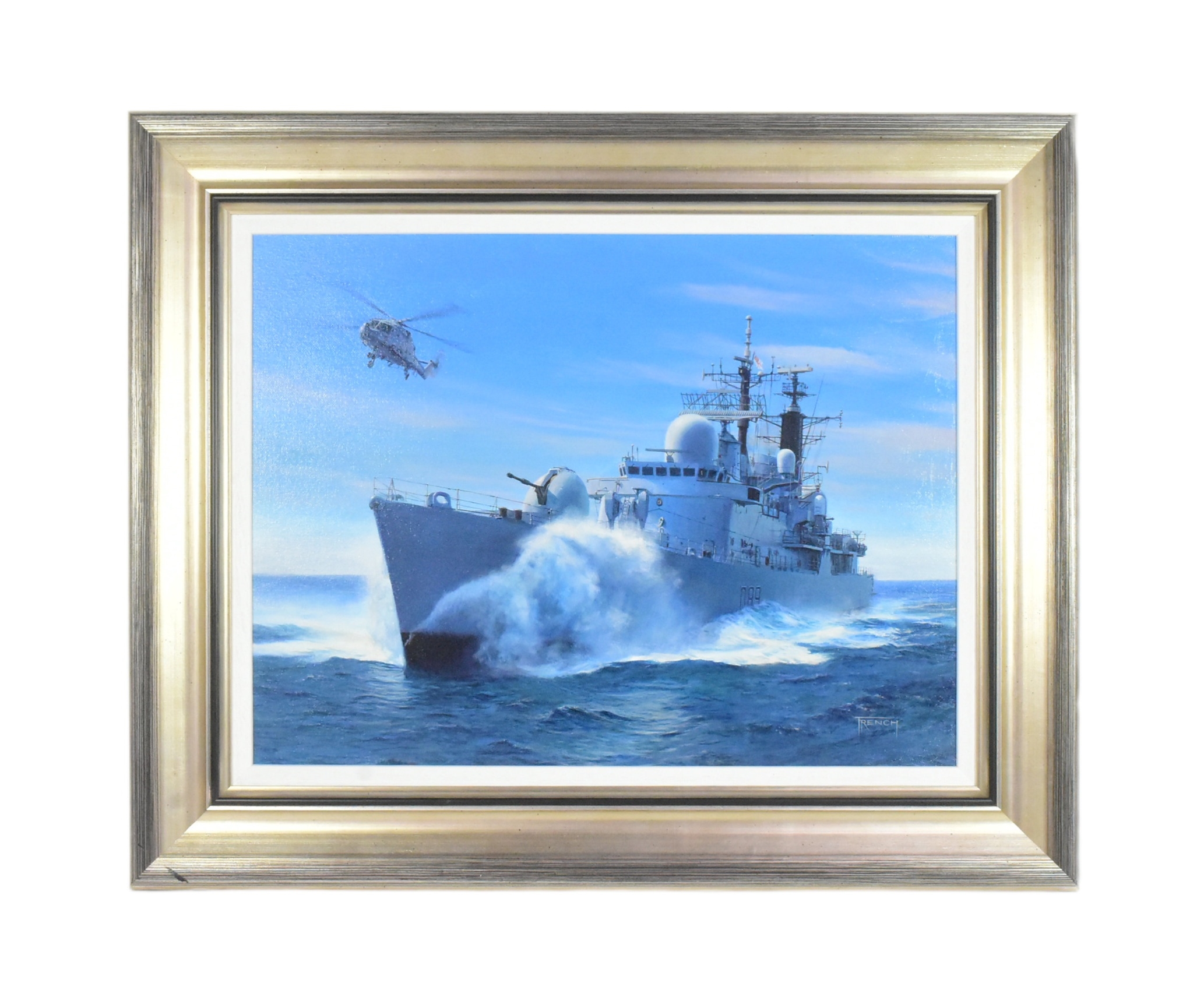 Chris French | HMS EXETER - CHRIS FRENCH OIL ON BOARD (1980) | MutualArt