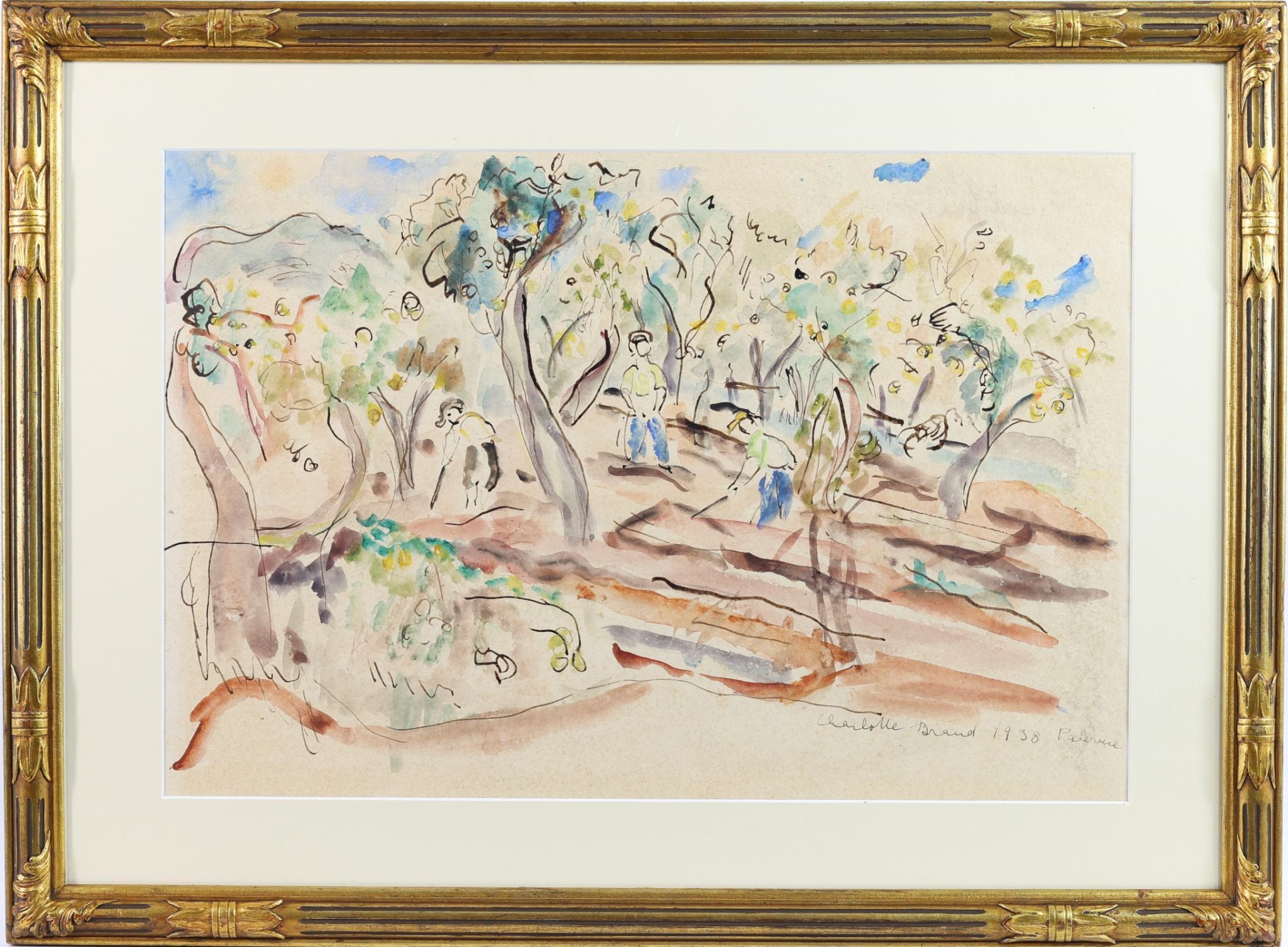 Charlotte Berend-Corinth | Pastural landscape with people working the ...