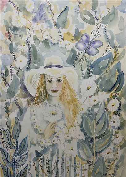 Beth Neal | A Lady in Her Garden | MutualArt