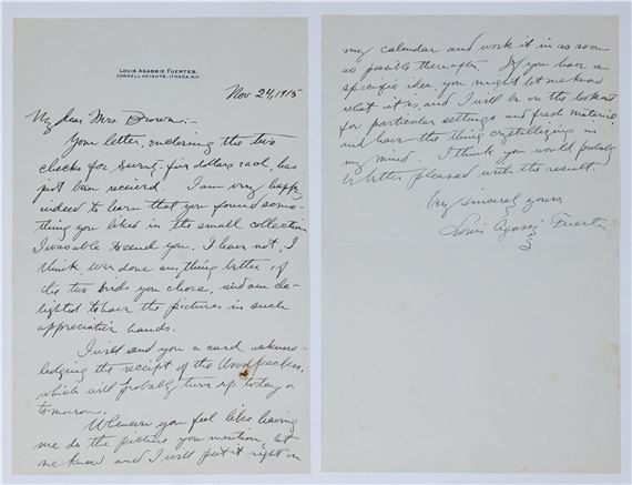 Louis Agassiz Fuertes | Louis Agassiz Fuertes Autograph Letter, Signed ...