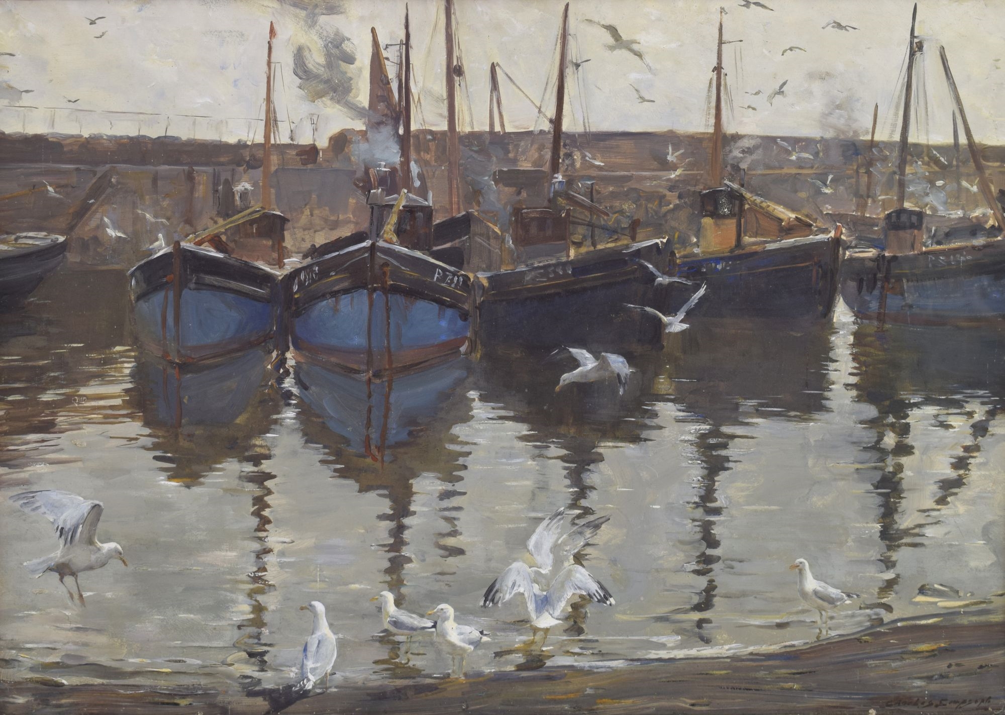 Charles Walter Simpson | Gulls on sea cliffs | MutualArt