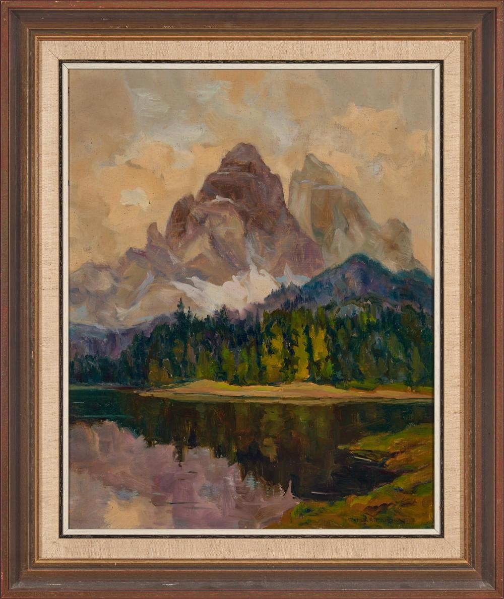 Peter A. Panow | Swiss Alpine Landscape with Lake Reflection (1940s ...