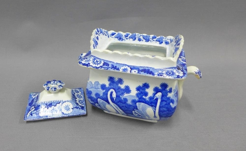 China Blue | Stone China blue and white transfer printed Swans pattern ...