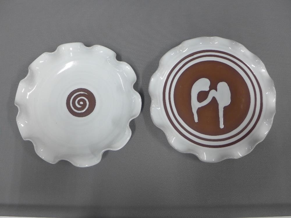 Stephen Pearce | Shanagarry studio pottery plates with frilled rims ...