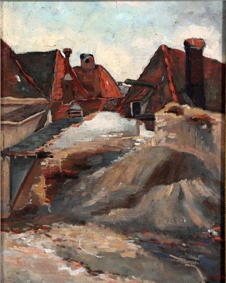 Victor Bauffe | Duinlandschap met huizen | MutualArt