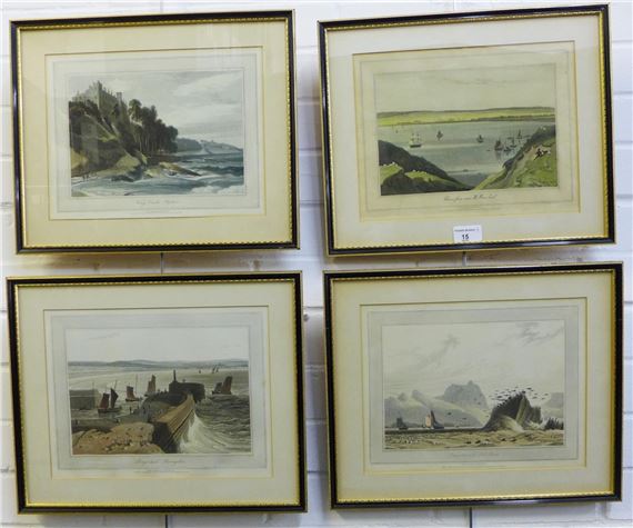 William Daniell | Set of four William Daniell coloured prints to ...