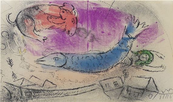 Marc Chagall | The Blue Fish (1957) | MutualArt