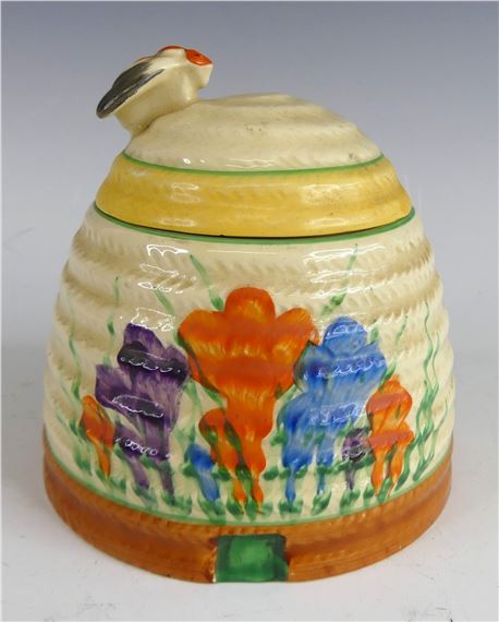 Clarice Cliff | A 1930s Clarice Cliff Crocus pattern pottery beehive ...