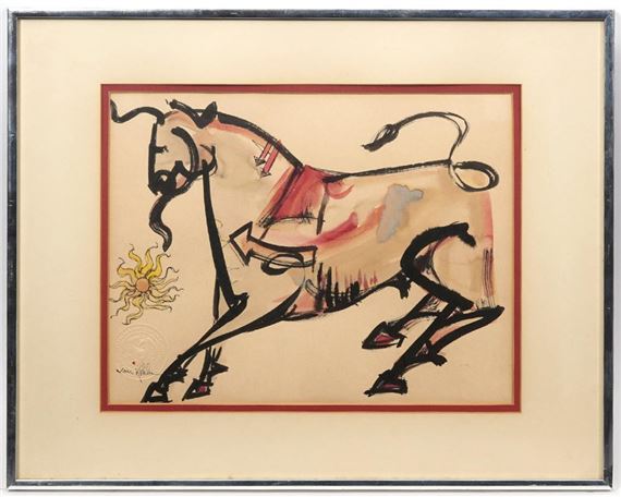 Maria von Kohler | Maria von Kohler Signed Bull Lithograph | MutualArt