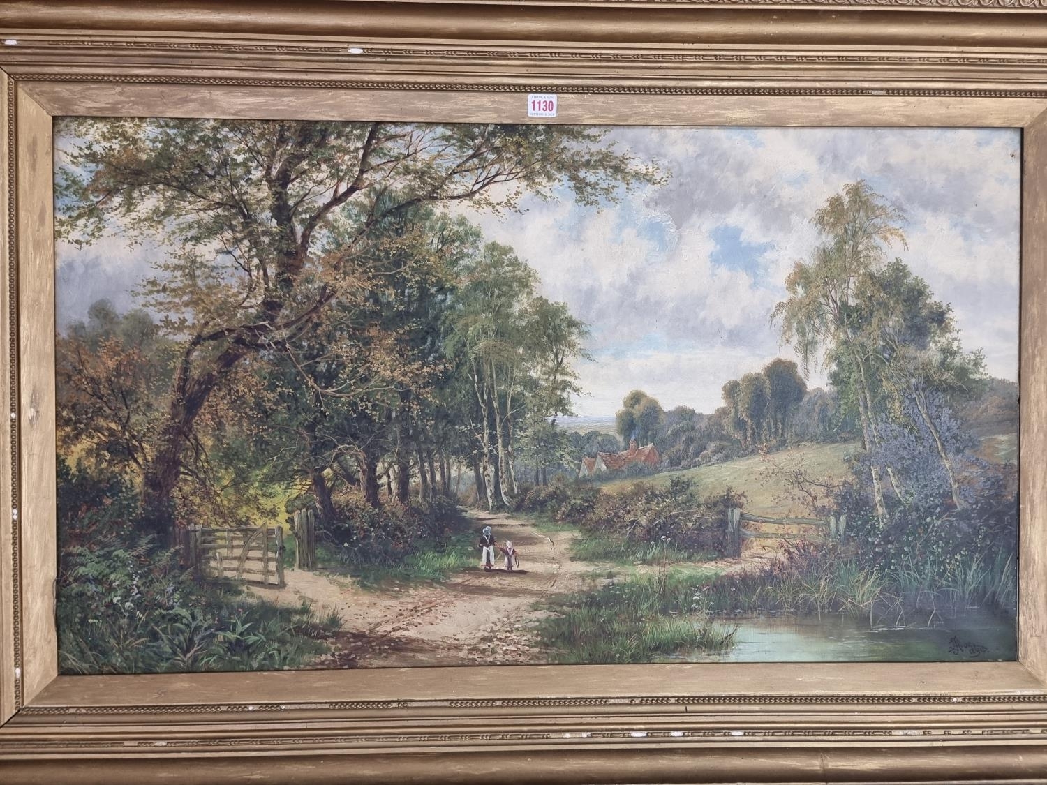 Henry Bates Joel | mother and child on a country path (1894) | MutualArt