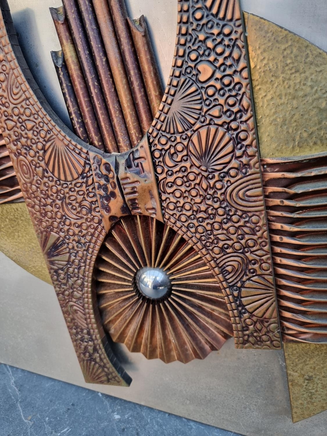 Stephen Chun | a Brutalist mixed metal sculpture | MutualArt